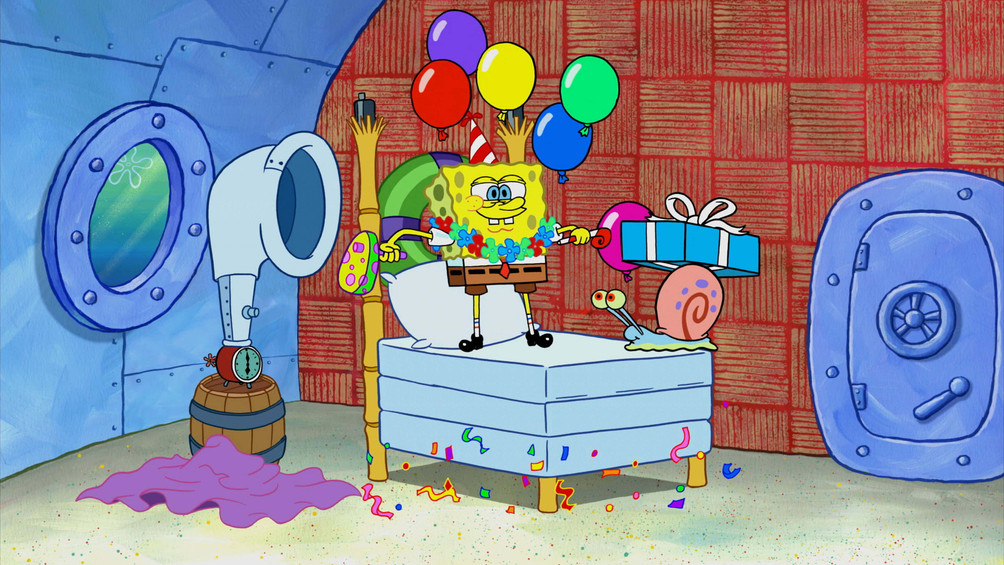 Spongebobova velká narozeninová oslava 1 - SpongeBob v kalhotách ...